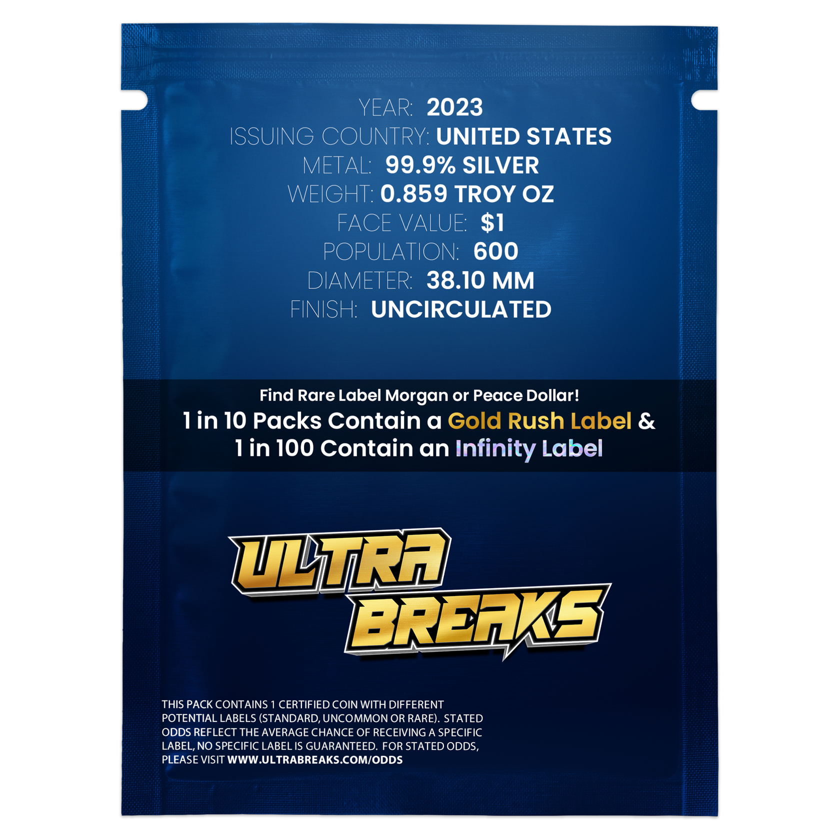 2023 Morgan or Peace Dollar PCGS MS70 Ultrabreaks Pack – UltraBreaks
